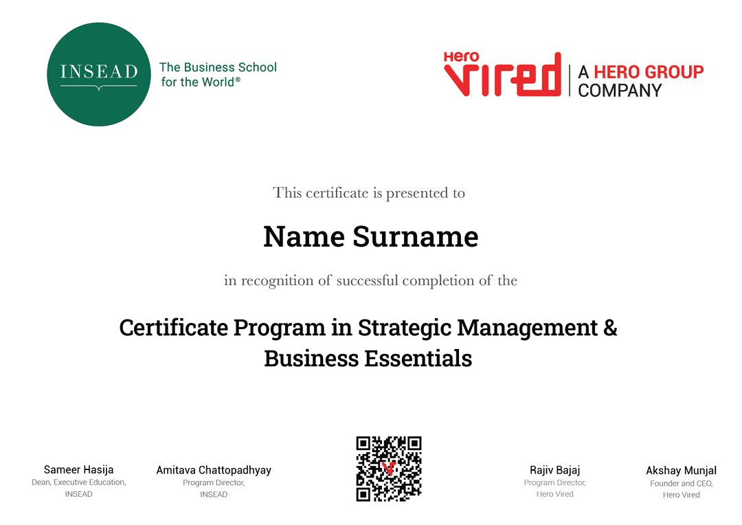 Strategic Management & Business Essentials Course Online | Hero Vired