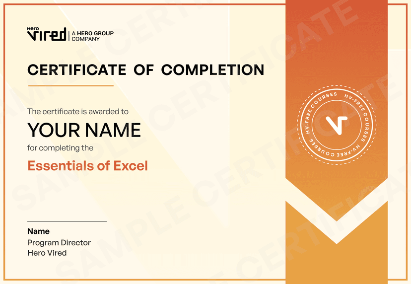 Free Excel Certification Course Online | Hero Vired